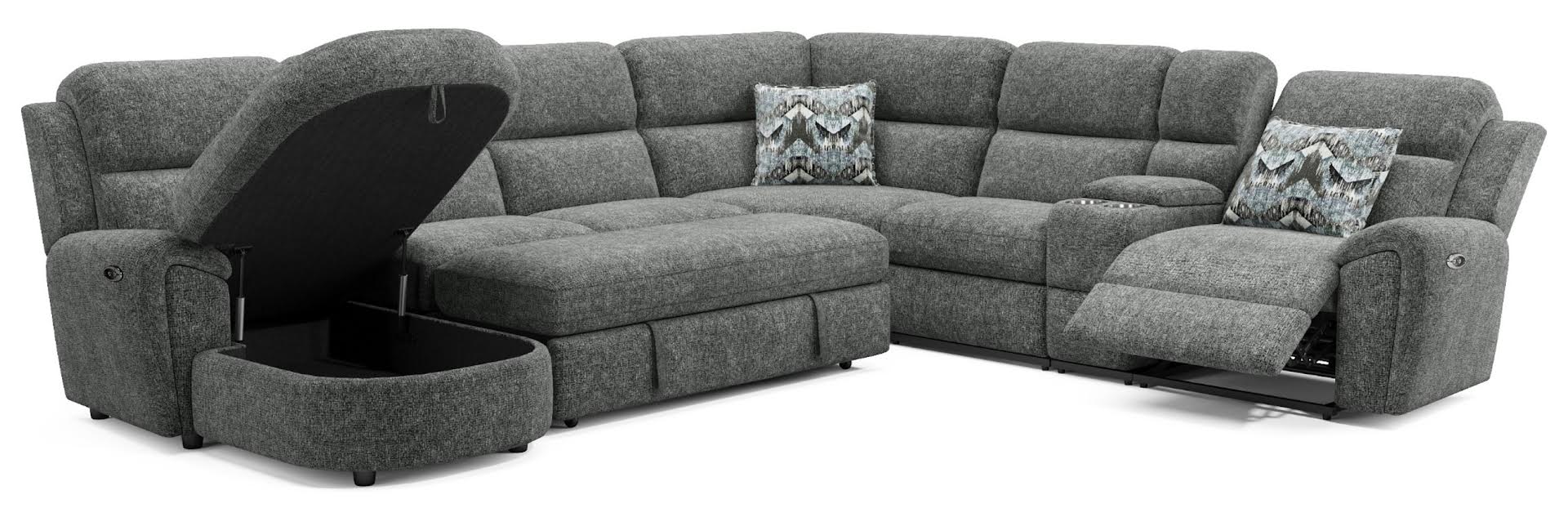 Storage Pop-Up Sleeper Power Chaise Sectional – My Furniture Place
