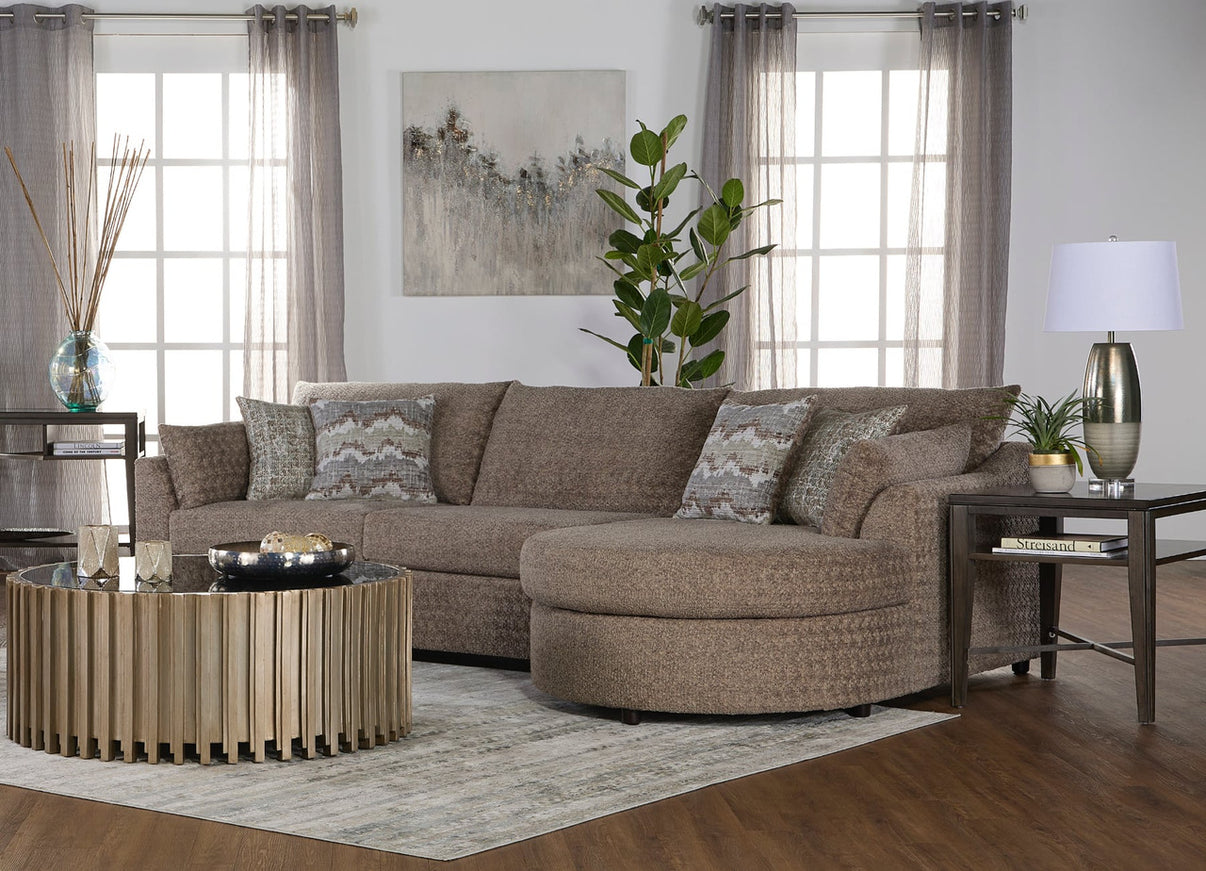 Toffe Brown Rounded Chaise Sectional – My Furniture Place