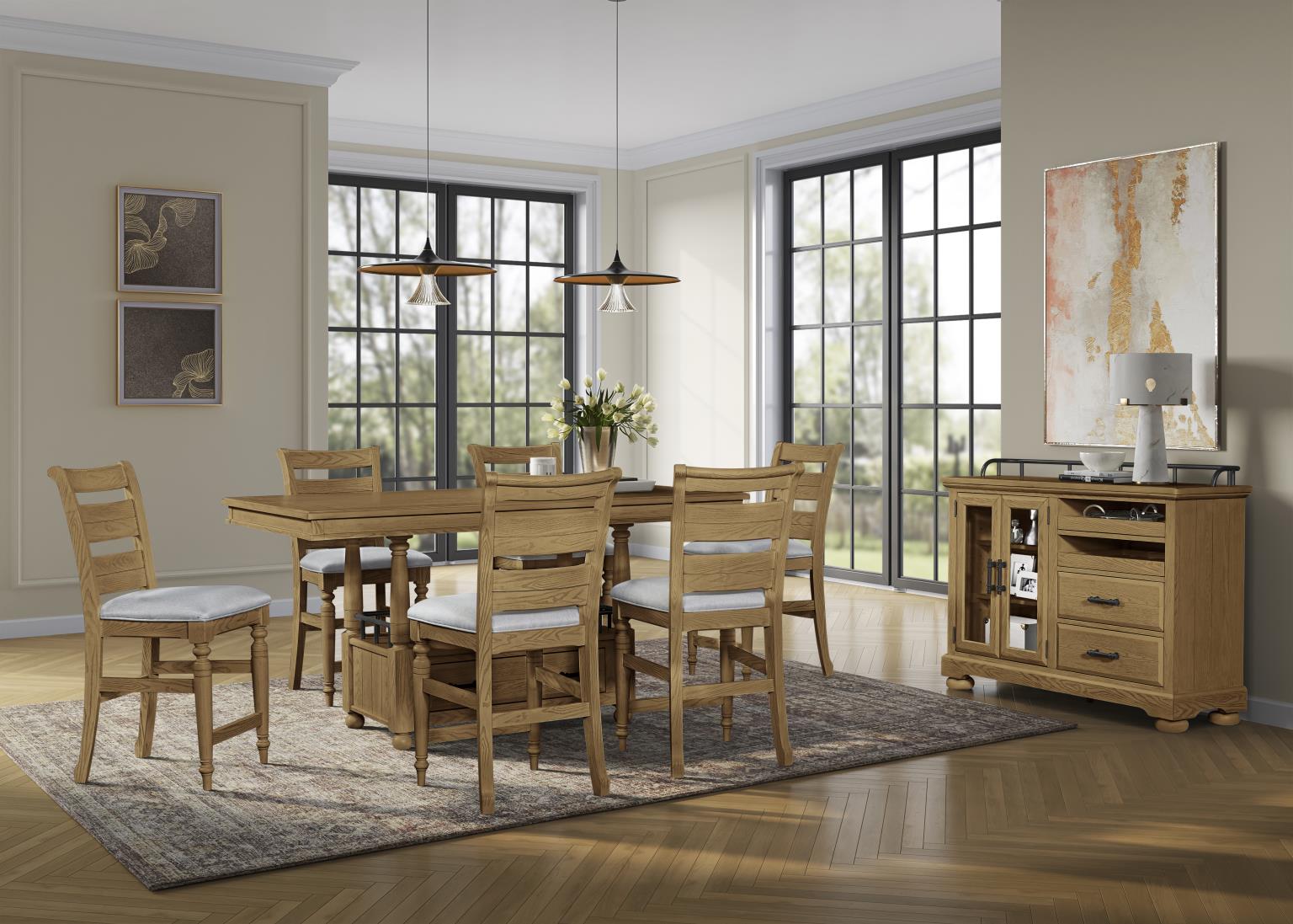 Bellamy Lane Caramel 7pc. Counter Dining Collection – My Furniture Place